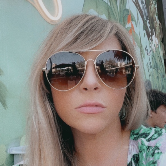 Accessories | Nwt Oversized Gold Metal Aviators Sunglasses | Poshmark